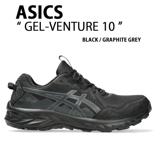 ASICS アシックス レディース スニーカー GEL-VENTURE 10 WIDE 1012B761-001 シューズ ゲルベンチャー10 メッシュ ブラック グレー