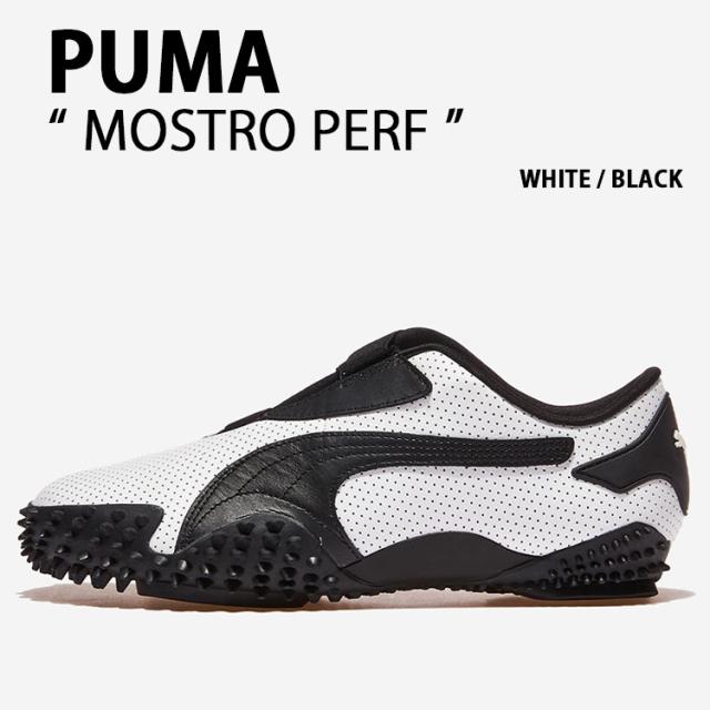PUMA プーマ シューズ MOSTRO PERF 397331-01 WHITE BLACK シューズ モストロパーフ ホワイト ブラック ドライブシューズ ストラップ