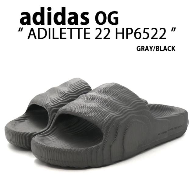 adidas originals アディダス サンダル ADILETTE 22 SLIDE SANDAL GRAY CORE BLACK HP6522 アディレットサンダル スライドサンダル