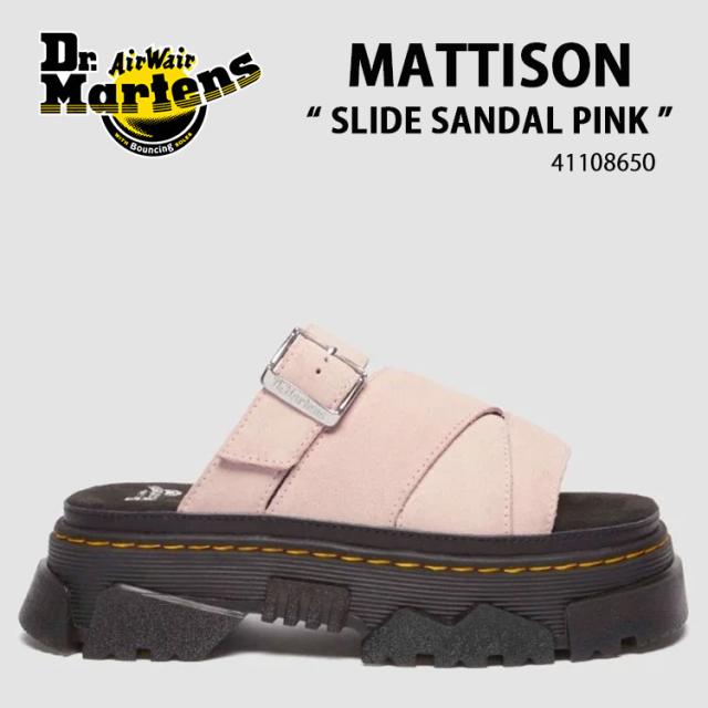 Dr.Martens ドクターマーチン レディース 厚底サンダル MATTISON SLIDE 41108650 PINK シューズ マティソンスライド ピンク スウェード