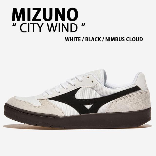 Mizuno ミズノ スニーカー CITY WIND D1GA2564-01 WHITE BLACK シューズ シティウィンド ホワイト ブラック スエード メンズ レディース