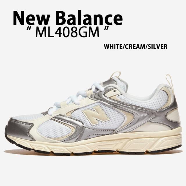 New Balance ニューバランス スニーカー ML408 ML408GM WHITE CREAM SILVER シューズ メッシュ ニュアンスカラー ランニングシューズ