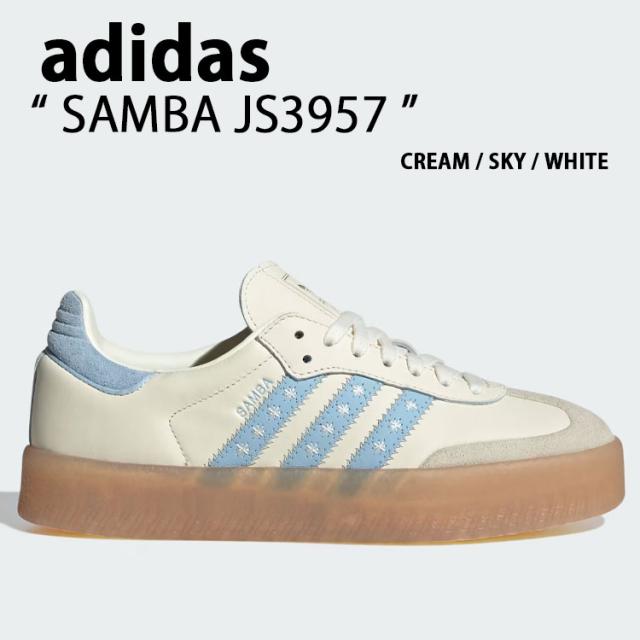 adidas originals アディダス レディース 厚底 スニーカー SAMBA JS3957 WHITE SKY シューズ サンバ ホワイト スカイ プラットフォーム