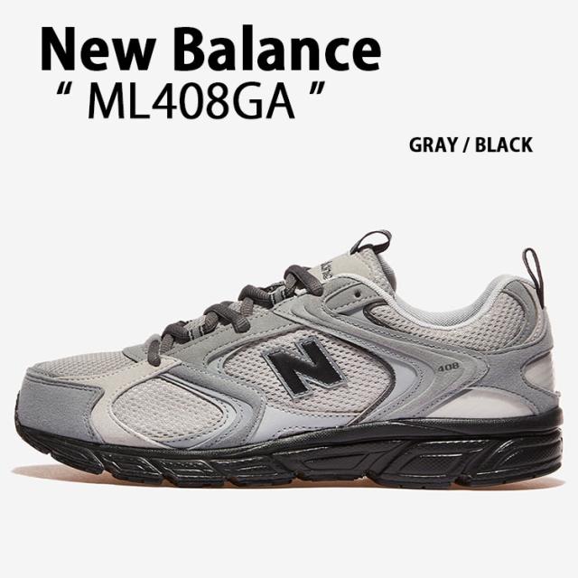 New Balance ニューバランス スニーカー ML408GA GRAY BLACK シューズ NewBalance408 メッシュ ランニングシューズ メンズ レディース