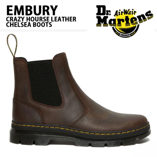 Dr.Martens ドクターマーチン サイドゴア チェルシーブーツ EMBURY CRAZY HOURSE CHELSEA BOOTS DARK BROWN 25978207