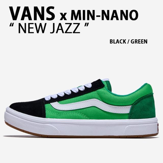 VANS バンズ スニーカー MIN-NANO NEW JAZZ V2000.MN シューズ ミンナノ ニュージャズ BLACK GREEN ブラック グリーン メンズ レディース