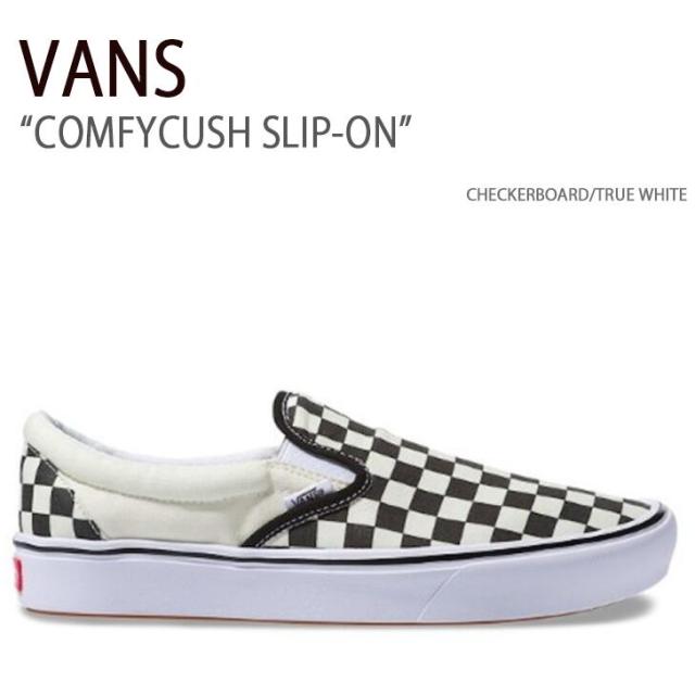 VANS スニーカー COMFYCUSH SLIP-ON CHECKERBOARD TRUE WHITE VN0A3WMDVO4
