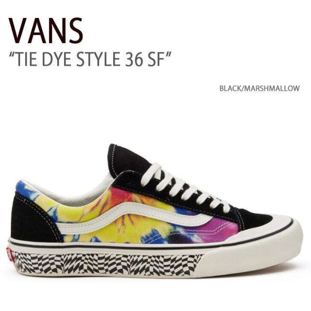 VANS スニーカー TIE DYE STYLE 36 SF BLACK MARSHMALLOW VN0A3ZCJ26T1