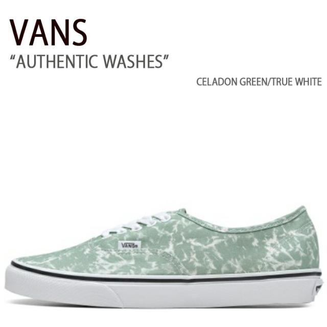 VANS スニーカー AUTHENTIC WASHES CELADON GREEN TRUE WHITE オーセンティック VN0A5KRDAVH