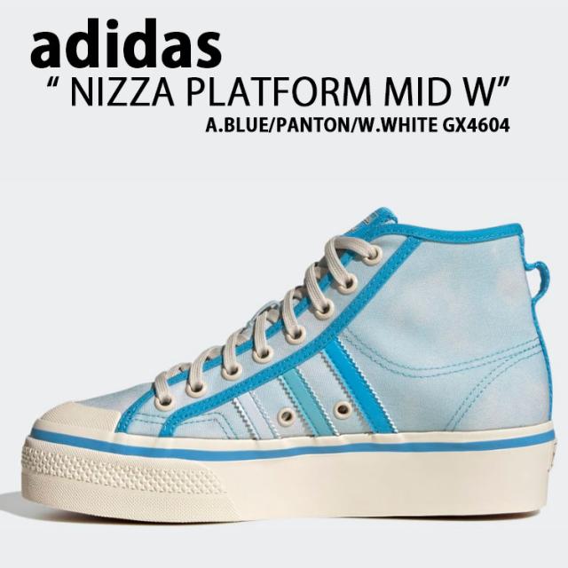 adidas アディダス スニーカー NIZZA PLATFORM MID W GX4604 ニッツァ ハイ プラットフォーム BLUE WHITE