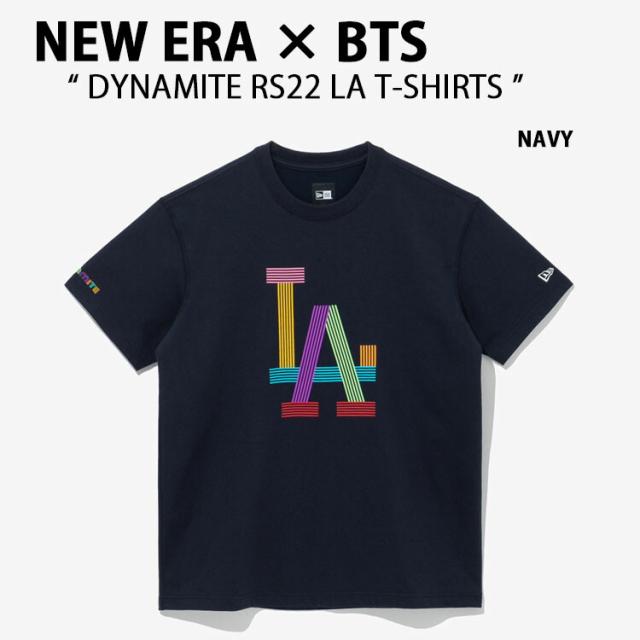 NEW ERA ニューエラ BTS コラボ DYNAMITE RS22 LOSDOD NAVY ダイナマイト ロサンゼルスロジャース ショートスリーブ 半袖 カットソー クルーネック ネイビー メンズ レディース 男性用 女性用 男女共用 13276912