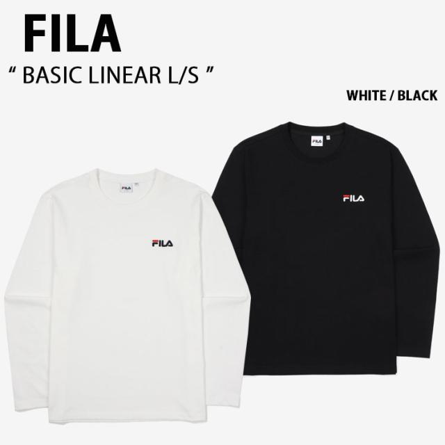 FILA フィラ Tシャツ BASIC LINEAR L/S FS2RLF1101X ベーシック リニア ロング スリーブ ホワイト ブラック 長袖 ロンティー カジュアル ロゴ ストリート メンズ レディース 男性用 女性用