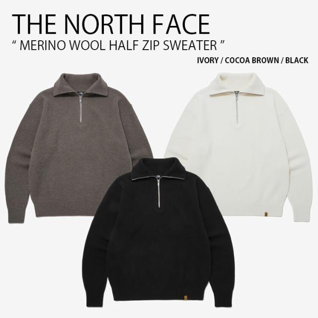 THE NORTH FACE ノースフェイス ニット MERINO WOOL HALF ZIP SWEATER メリノウール セーター メンズ レディース NT7AP51A/B/C