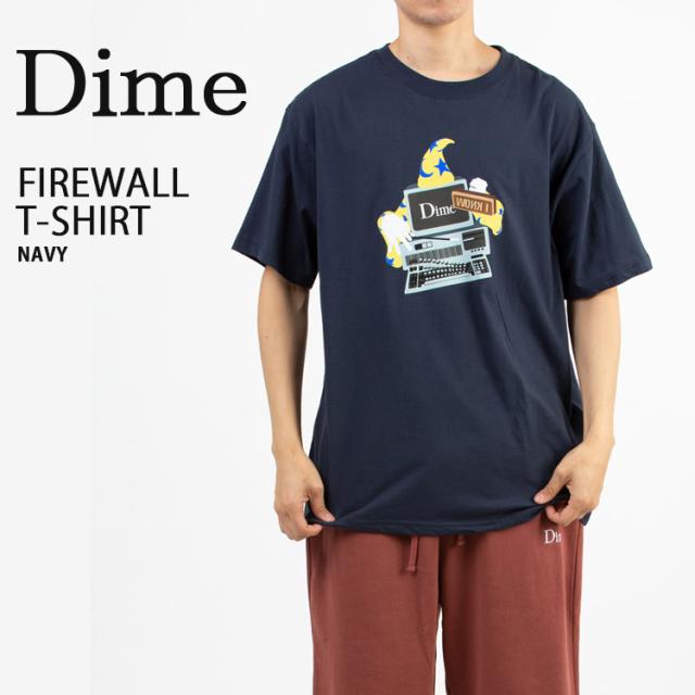 Dime ダイム Tシャツ FIREWALL T-SHIRT NAVY クラシックスモールロゴTシャツ ネイビー 半袖 DIMKSTE005-NV