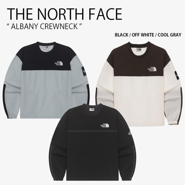 THE NORTH FACE ノースフェイス スウェット ALBANY CREWNECK トレーナー 長袖 カットソー プルオーバー ウーブンシャツ NM5MR03J/K/L
