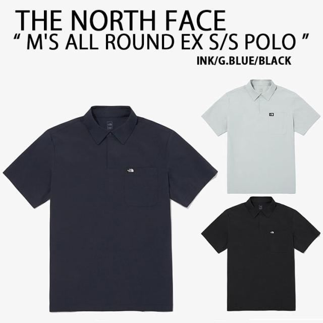 THE NORTH FACE ノースフェイス ポロシャツ 冷感素材 M’S ALL ROUND EX S/S POLO 半袖ポロシャツ INK GRAY BLACK ストレッチ生地 NT7PQ05