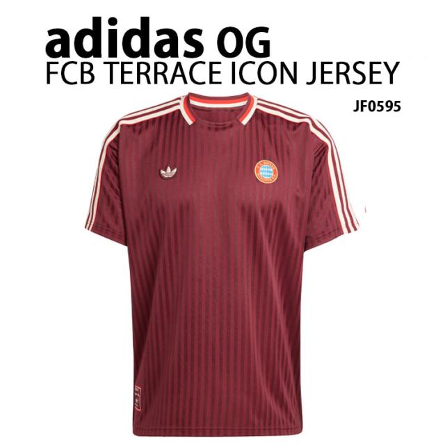 adidas originals アディダス 半袖 ジャージ Tシャツ FCB FC TERRACE ICON JERSEY JF0595 SHADOW RED バイエルン・ミュンヘン
