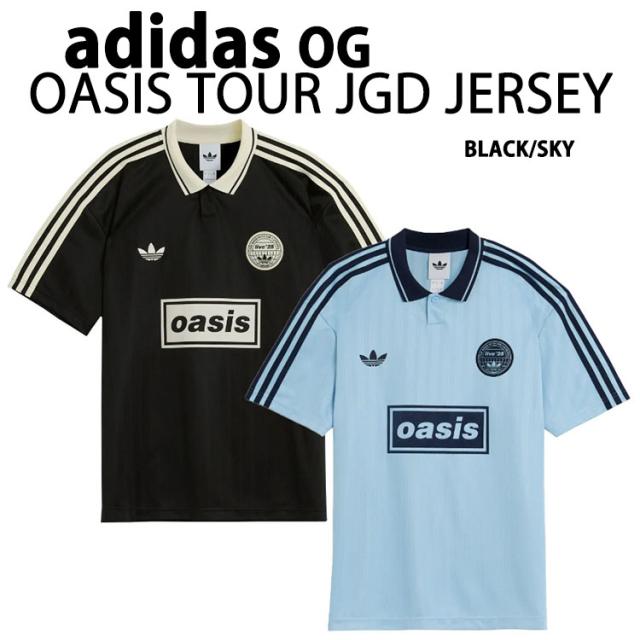 adidas originals アディダス 襟付き 半袖 ジャージ OASIS TOUR live’25 JACQUARD JERSEY オアシス SKY KT3436 / BLACK KT3437