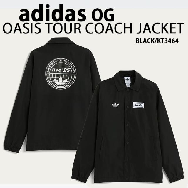 adidas originals アディダス コーチジャケット OASIS TOUR live’25 COACH JACKET KT3464 BLACK オアシス ツアー ワークジャケット