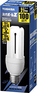 TOSHIBA ネオボールZ 電球形蛍光ランプ 電球100Wタイプ 昼光色 EFD21ED(中古品)