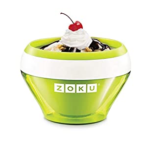 Zoku アイスクリームメーカー コンパクト メイク&サービングボウル ステンレススチール フリーザーコア ソフトサーブ 冷凍ヨーグ