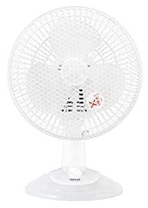 山善 扇風機 18cm 卓上 小型 ロータリースイッチ 風量2段階切替 ホワイト YDS-E188(W)(中古品)
