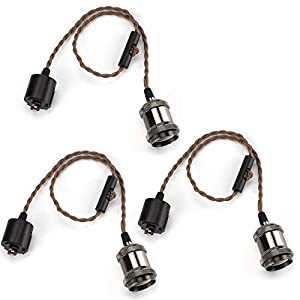 DiCUNO １灯用ペンダントソケット 裸電球 E26口金　配線ダクトレール用 真鍮色/シャンパンゴールド/ブラック 電球ソケット 天井