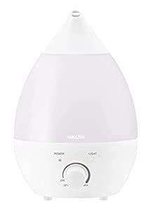 [山善] 超音波式 加湿器 (最大加湿量 210ml/h) (タンク容量 1.3L) (木造約3畳/プレハブ約6畳) (7色イルミネーションライト付き)