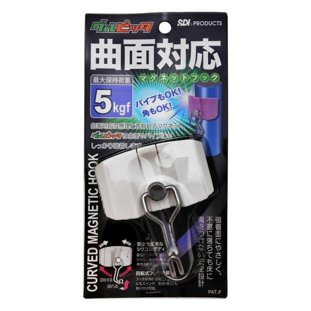 曲面対応マグネットフック グルピッタ ホワイト エスディアイ (WKM-W)の通販はau PAY マーケット - ホームセンターバロー | au PAY マーケット－通販サイト