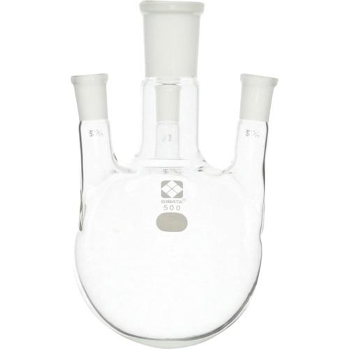 ■SIBATA 共通摺合四口丸底フラスコ 29/42 500mL〔品番:00534029500〕【1065462:0】[店頭受取不可]