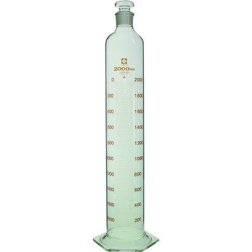■SIBATA 有栓メスシリンダー スーパーグレード 2000mL〔品番:02355020001〕【2084887:0】[店頭受取不可]