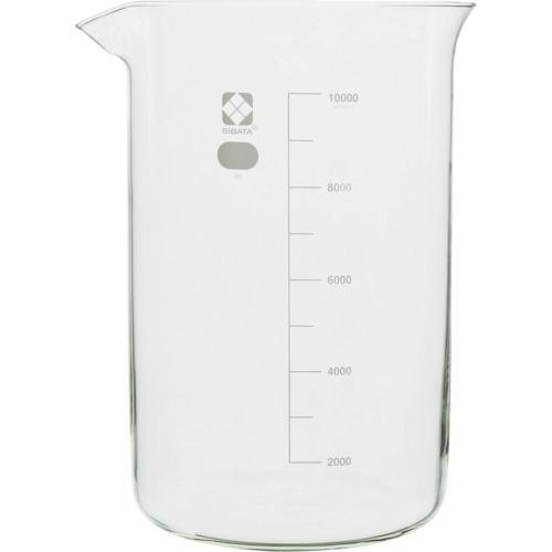 ■SIBATA ビーカー 目安目盛付 10000mL〔品番:01002010000〕【2178270:0】[店頭受取不可]