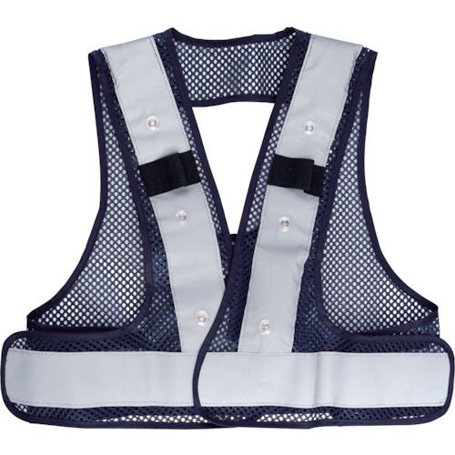 ■リンクサス F-H-VフルハーネスベストLED ネイビーxシルバー〔品番:FHVENS〕【2321380:0】[店頭受取不可]