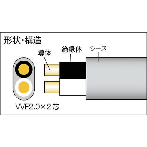 ■正和電工 VVF2c×2.0mm VAケーブル 15m〔品番:VA15CT〕【2519640:0】[店頭受取不可]
