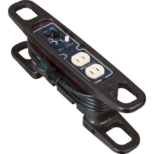 ■NICHIDO ハンドリール 電流コントロールリール 100V 2芯×3m 黒〔品番:HRC032〕【3686124:0】[店頭受取不可]