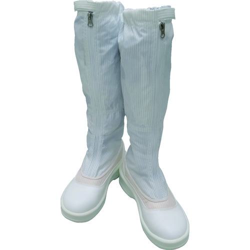 ■GOLDWIN 静電安全靴ファスナー付ロングブーツ ホワイト 24.0cm〔品番:PA9850W24.0〕【4726952:0】[店頭受取不可]