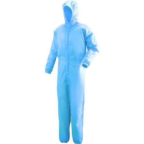 ■ミドリ安全 フード一体型クリーンウェア ブルー 4L〔品番:C1351B4L〕【8258917:0】[店頭受取不可]