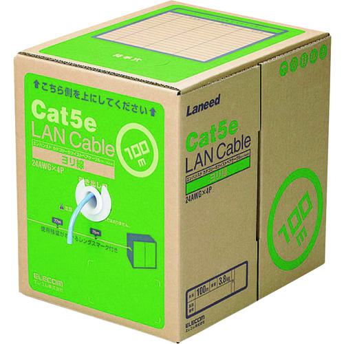 ■ELECOM RoHS指令準拠LANケーブル CAT5E ヨリ線 100m ブルー〔品番:LDCT2BU100YR〕【8288648:0】[店頭受取不可]