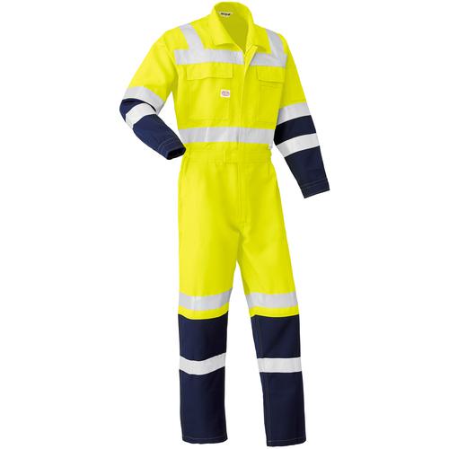 ■AUTO-BI 通年モデル 反射型つなぎ服7620-107イエロー-L〔品番:7620107L〕【8363769:0】[店頭受取不可]