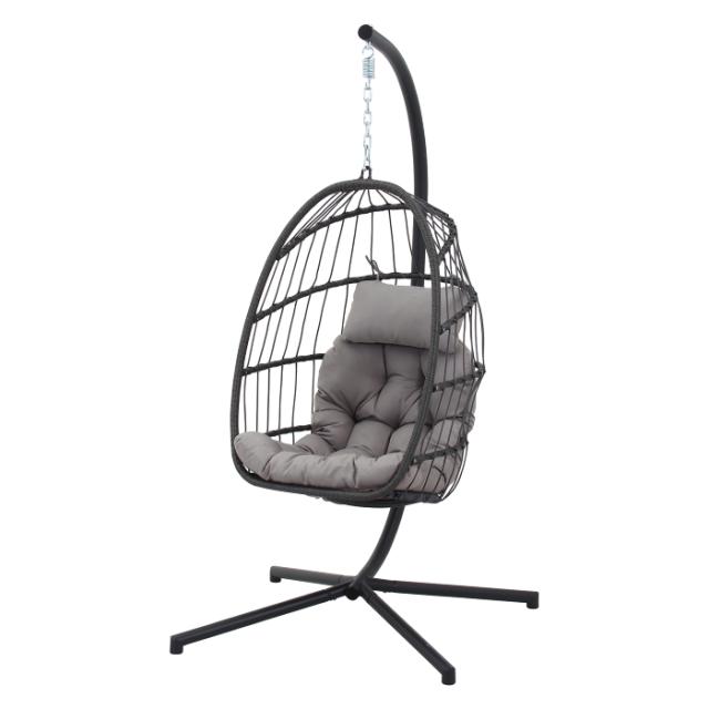 ハンギングチェア ｅｌｍａ 52053 ハンギングチェアー たまご型 吊り下げ クッション付 野外 室内 ベランダ ガーデン 送料無料