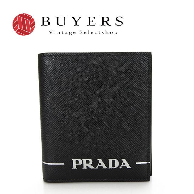 中古  【極美品】プラダ PRADA 2MO004 札入れ カードケース サフィアーノ SAFFIANO PRINT ブラック 黒 NERO BLACK メンズ 男性 ユニセックス 大人 箱付 レザー ビジネス シンプル wallet mens