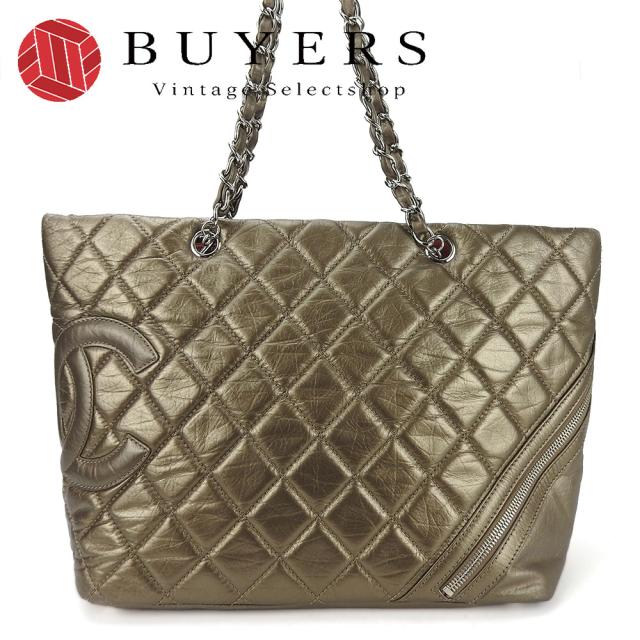 中古 シャネル トートバッグ 肩掛け カンボンライン 11番台 ブロンズ系 ココマーク カジュアル 普段使い 女性 レディース CHANEL tote bag coco leather