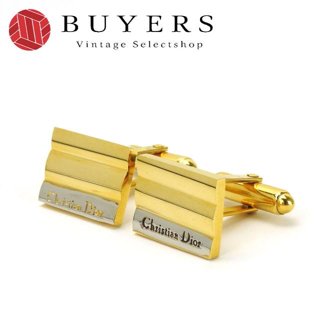 中古  クリスチャン・ディオール カフス ボタン GP ゴールド シルバー 小物 アクセサリー ジュエリー 大人 おしゃれ スーツ メンズ 男性 Christian Dior accessories cuffs gold silver