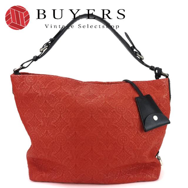 中古 ルイ・ヴィトン ショルダーバッグ ホーボーGM M93155 モノグラムアンティア レザー レッド ブラック ワンショルダー レディース 女性 LOUIS VUITTON