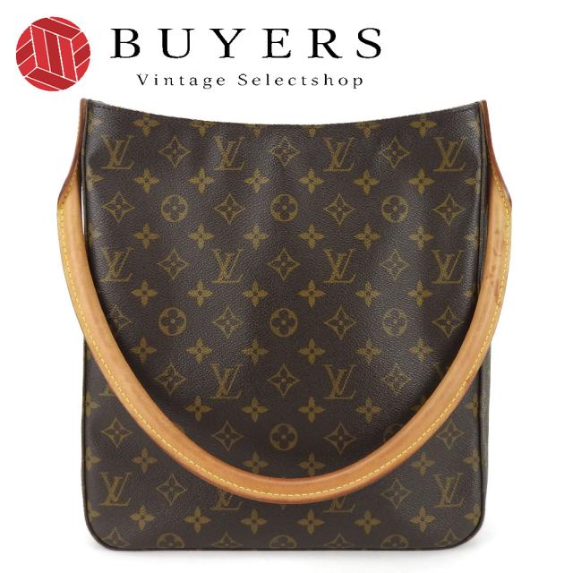 中古 ルイ・ヴィトン ショルダーバッグ ルーピングGM M51145 モノグラムキャンバス ヌメ革 ブラウン 普段使い カジュアル レディース 女性 LOUIS VUITTON