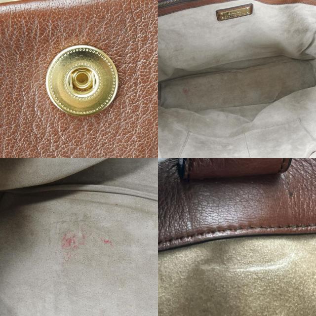 中古 バリー トートバッグ レザー ブラウン ゴールド金具 大容量