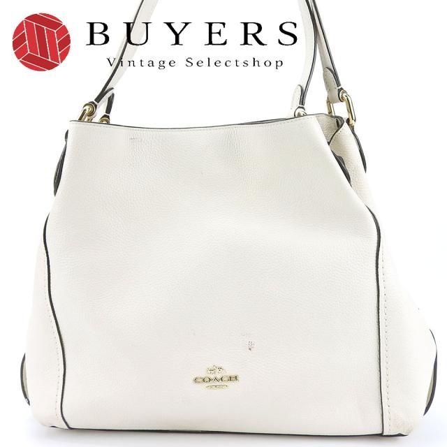 中古 コーチ ショルダーバッグ 57125 レザー オフホワイト ゴールド金具 肩掛け レディース 女性 COACH