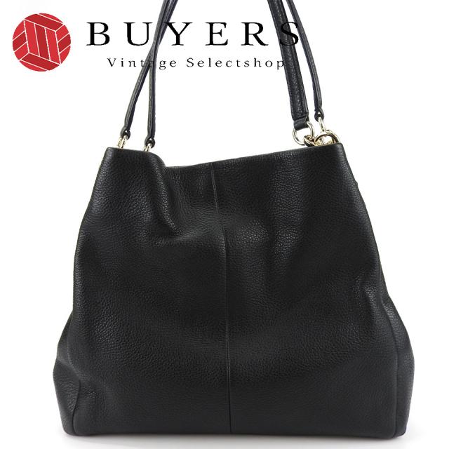 中古 コーチ トートバッグ F35723 レザー ブラック ゴールド金具 肩掛け レディース 女性 COACH