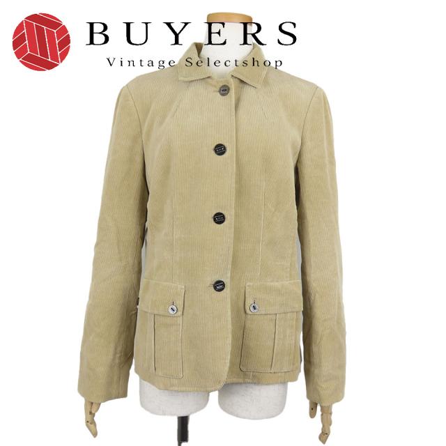 中古 バーバリー ロンドン テーラードジャケット 38 コーデュロイ ベージュ 裏地ノバチェック アパレル ジャケット レディース 女性 BURBERRY LONDON