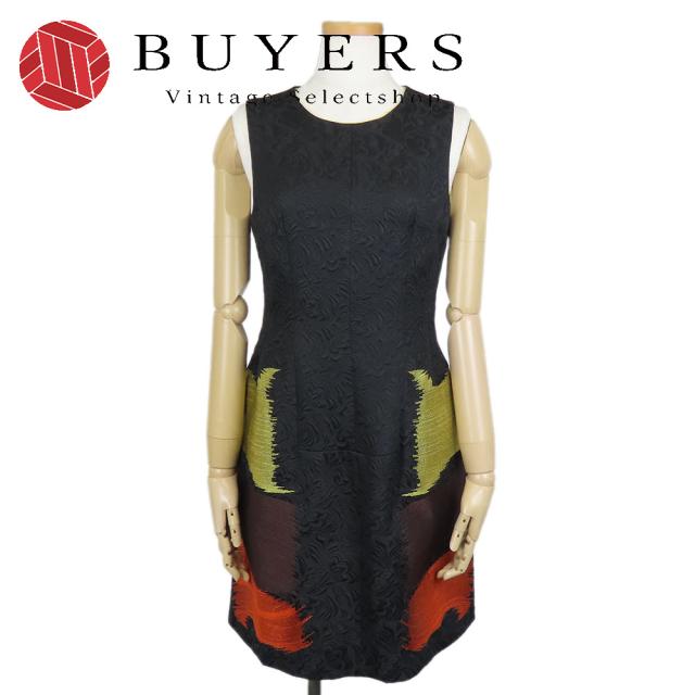 中古 パオラフラーニ ワンピース 584003 イタリア 38 ポリエステル コットン レーヨン ブラック ミニ丈 刺繍 PAOLA FRANI レディース 女性 PAOLA FRANI